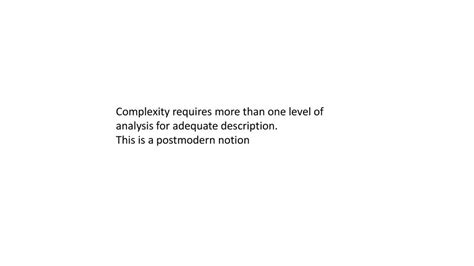 Complexity And Levels Of Analysis Ppt Download