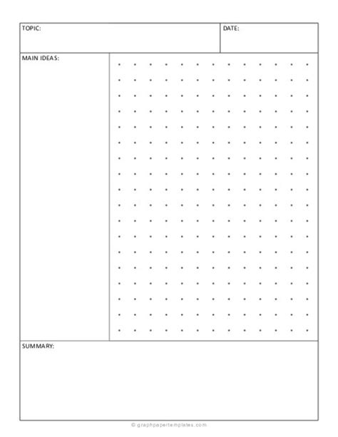 Cornell Notes Template With 1 Cm Grid