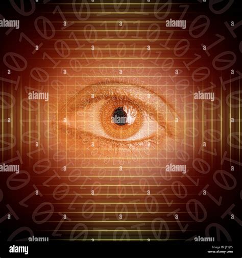 Conceptual Background Image Of Binary Code And Abstract Lights Of