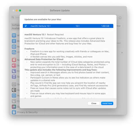 macos ventura 13 1 update released with freeform bug fixes etc