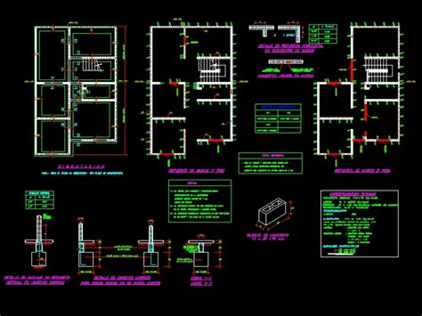 Structural Resolution Of A House In Autocad Cad 120 32 Kb Bibliocad