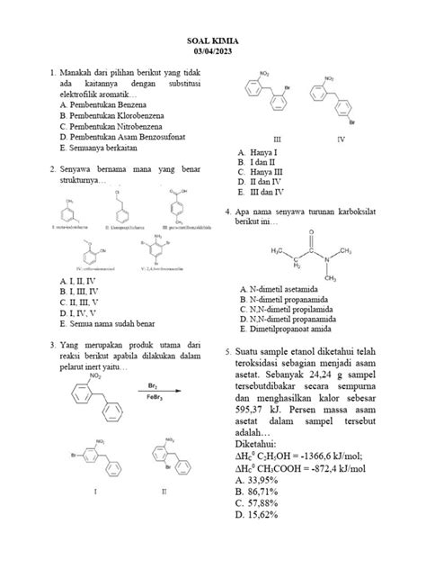 Soal Kimia 04 03 2023 Pdf