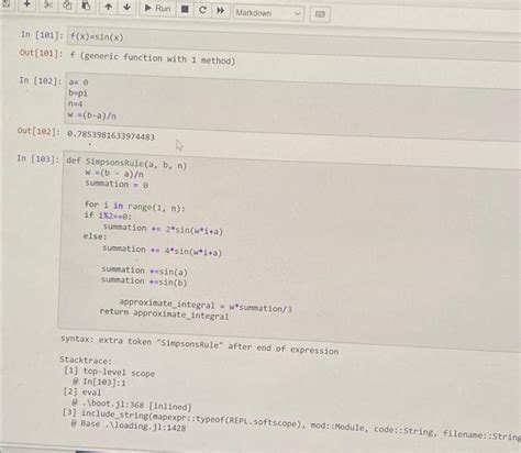Solved How Can I Fix This Simpson Method Error On My Jupyter