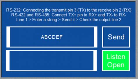 Check The HMI RS232 485 422 Port COM With A Loopback Test On RX And TX Pins Support Of ACE
