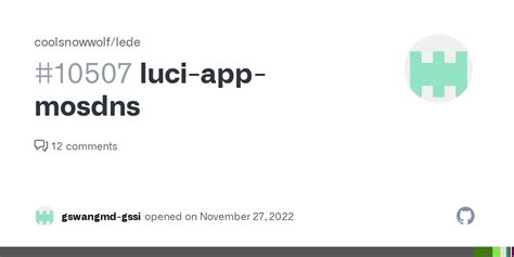 Luci App Mosdns Issue Coolsnowwolf Lede GitHub