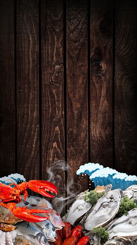 黑木板上的海鲜大餐背景图 鱿鱼 设计图片 免费下载 页面网页 平面电商 创意素材
