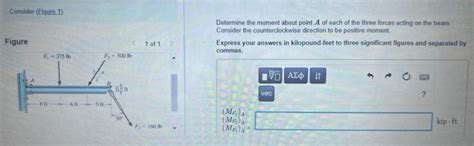 solved consider figure 1 figuredetermine the moment about