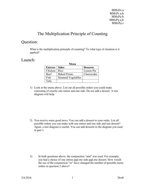 Multiplication Principle Of Counting