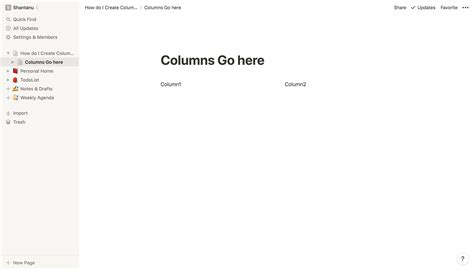 how to make nested columns in notion
