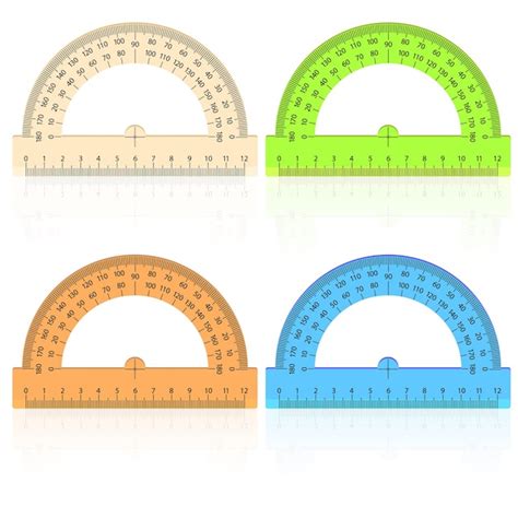 Premium Vector Protractor Ruler On A White Background