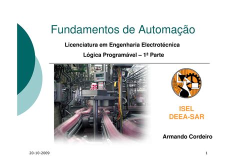 5 Autómatos Fundamentos De Automação Armando Cordeiro Isel Deea Sar Licenciatura Em