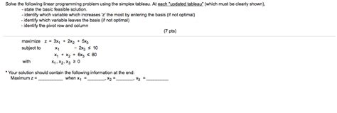 Solved Solve The Following Linear Programming Problem Using