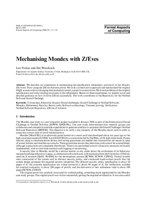 Pdf Formal Aspects Of Computing