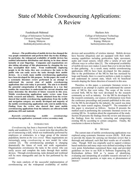 Pdf State Of Mobile Crowdsourcing Applications A Review