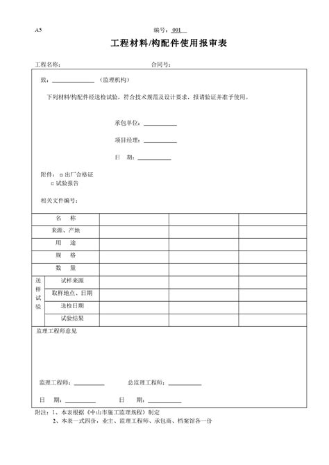 原材料构配件进场使用检查记录表1 土木在线