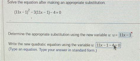 Solved Solve The Equation After Making An Appropriate