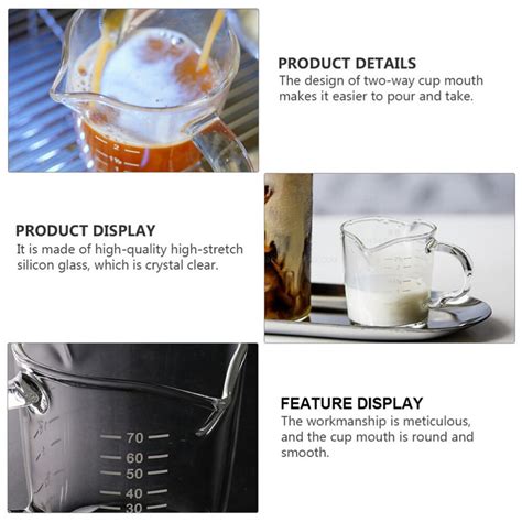 Badu Bg Чаша Мерителна чаша Кана за еспресо Кана Чаши за кафе Чаши Scalejug Градуирана прозрачна