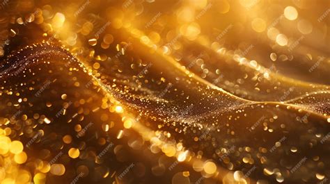 A Leaf With Water Drops On Itgolden Particle Background Abstract Graphic Poster Ppt Background