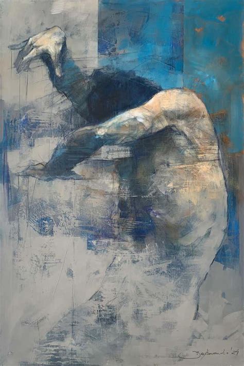 Michał Bajsarowicz Original Nude Female Figure Drawing Mixed Media