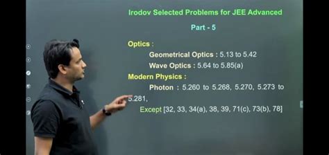 Selected Questions Of Ie Irodov For Jee Advanced R Iitjee
