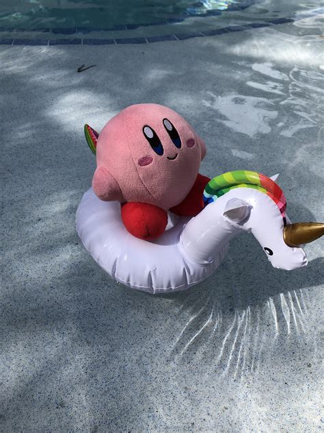 Kirby Floating In The Pool R Kirby Goes Places