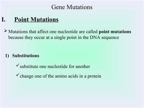 Mutations Power Point SCIENCE BIOLOGY Ppt