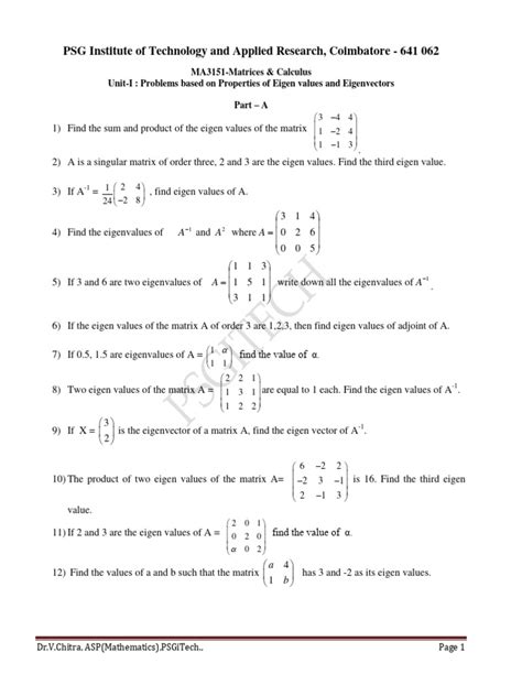 Property Based Problems Pdf Eigenvalues And Eigenvectors