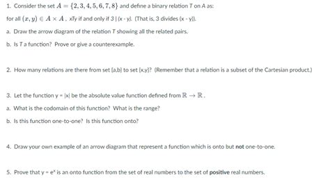 Solved Consider The Set A And Define A Chegg Com