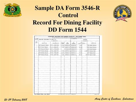 Ppt Dd Form 1544 Cash Meal Payment Booksheet Powerpoint