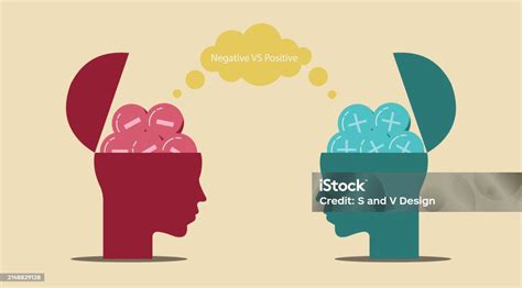 긍정적으로 생각하기 긍정적 사고와 부정적 사고 낙관적 성장 마인드셋과 고정 마인드셋 두 사람의 대화 사업 개념 벡터 일러스트 레이 션 감정에 대한 스톡 벡터 아트 및 기타