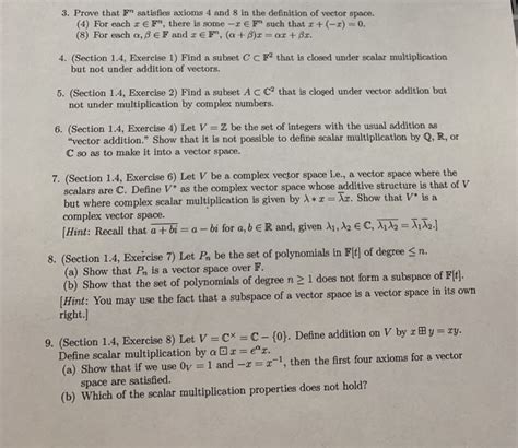 Solved 3 Prove That In Satisfies Axioms 4 And 8 In The