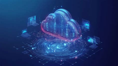 Futuristic Cloud Computing Concept With Digital Technology Representing Data Storage And