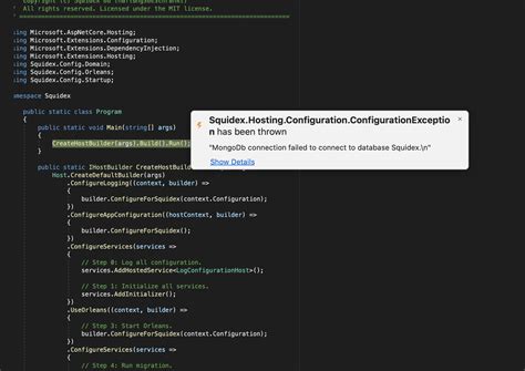 Hosting Squidex Locally Error Development Squidex Support