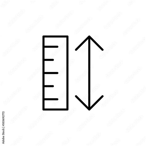 Ruler Width Distance Dimension Area Or Size With Arrow Black Line