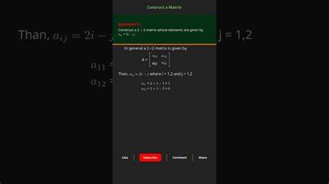 Construct A 2x2 Matrix In Seconds Aij I J Made Easy 5 Maths
