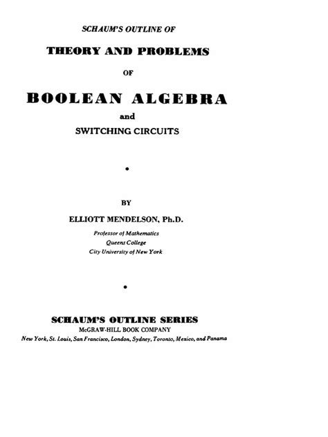 Pdf Theory And Problems Of Boolean Algebra And Switching Circuits