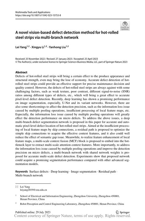 A Novel Vision Based Defect Detection Method For Hot Rolled Steel Strips Via Multi Branch