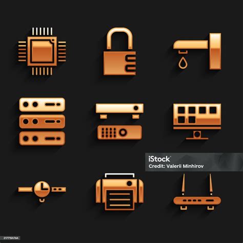 Set Multimedia And Tv Box Printer Router Wifi Signal Smart Tv Wrist Watch Server Data Web