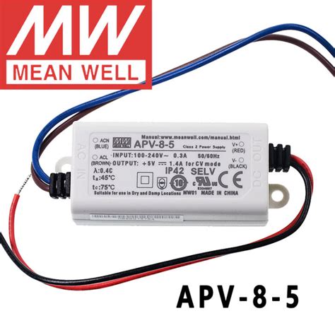 Original Mean Well APV 8 5 Meanwell 5V1 4A Constant Voltage Design 7W Single Output LED