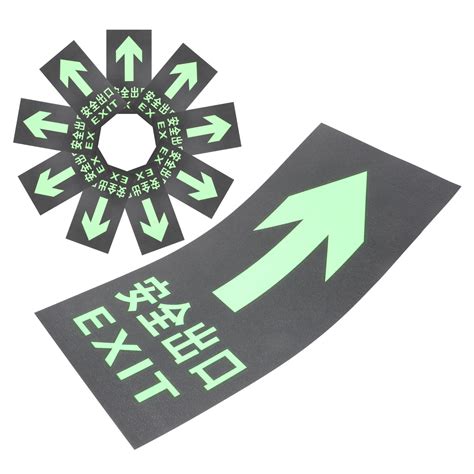 Ounona 10pcs Emergency Exit Sign Reflective Stickers Reflective Decals