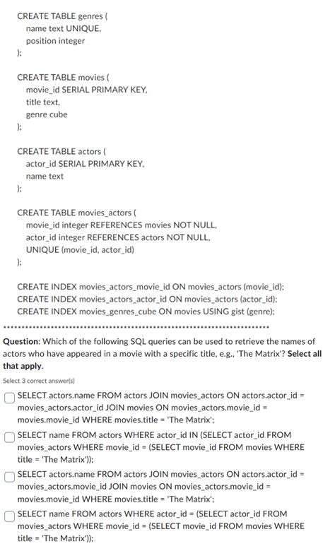 Solved CREATE TABLE Genres Name Text UNIQUE Position Chegg Com