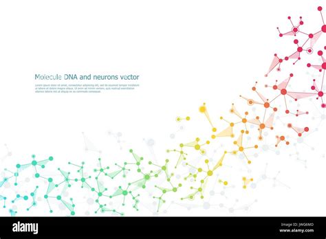 Structure Molecule Dna And Neurons Connected Lines With Dots Genetic And Chemical Compounds