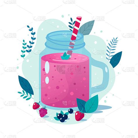 卡通冰沙。果昔。