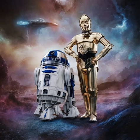 R2d2 And C3po Iconic Star Wars Droids Stand Together Sdxl Free Online