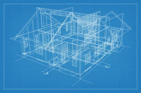 3d Render Of Building Wireframe Structure Perspective Wireframe Of