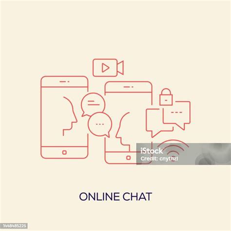 라인 아이콘과 온라인 채팅 관련 디자인 간단한 윤곽선 기호 아이콘 0명에 대한 스톡 벡터 아트 및 기타 이미지 0명 Brand Name Online Messaging