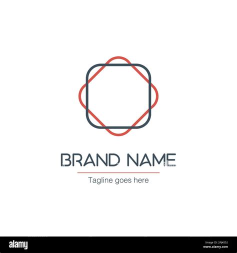 Creative Two Square Linear Vector Logo Template Stock Vector