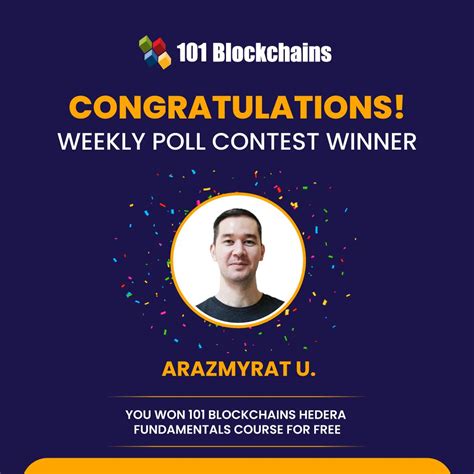 101 blockchains on linkedin announcement 📢 congratulations arazmyrat u 🎉🎉 you re the winner of…