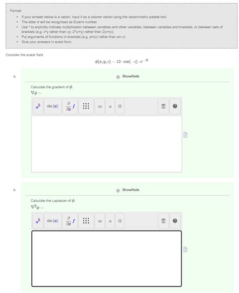 Solved Format If Your Answer Below Is A Vector Input It Chegg Com