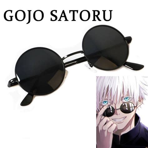 Am Jujutsu Kaisen Gojo Satoru Cosplay Props Anime Round Frame Glasses Eyewear Sunglasses